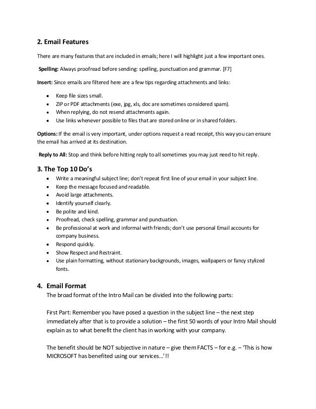 Email writing indetail