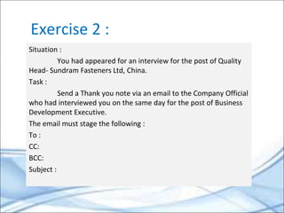 Email writing skills training exercise | PPT