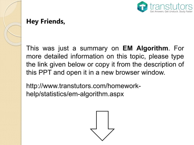 Em Algorithm | Statistics | PPT
