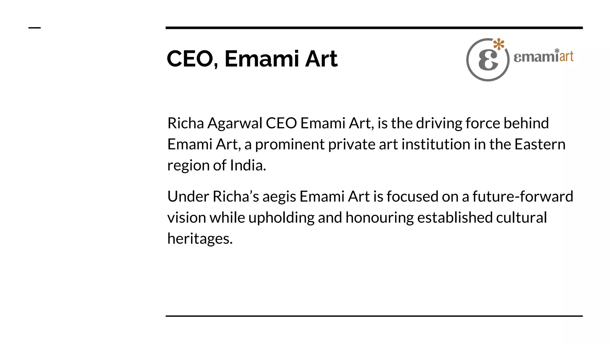|| Emami Art - one of India’s leading contemporary art galleries based in Kolkata || | PPT