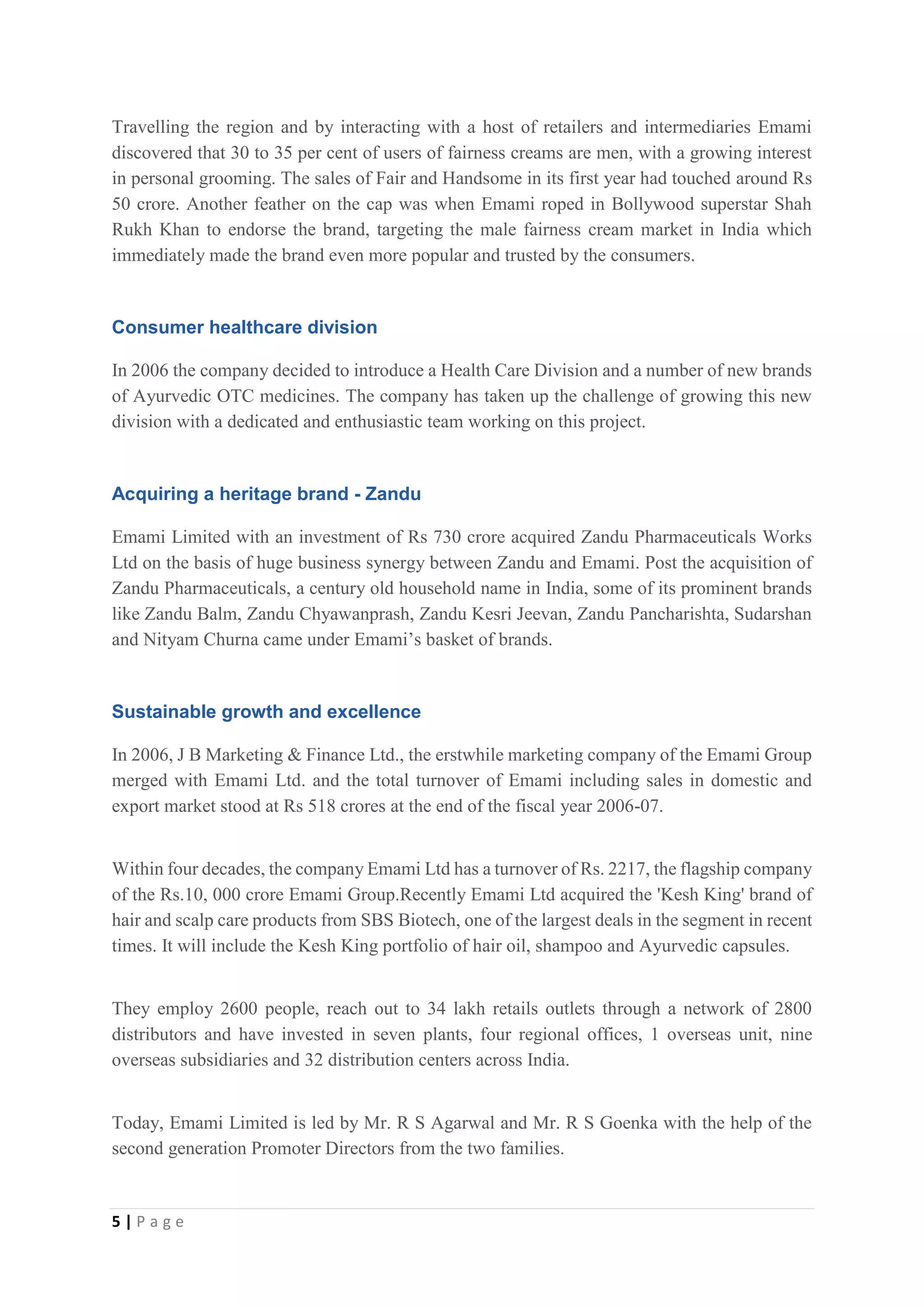 Emami Ltd. | Brand Analysis | PDF