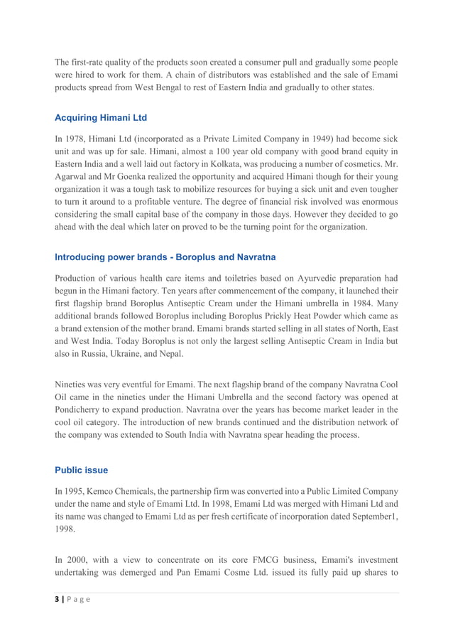 Emami Ltd. | Brand Analysis | PDF