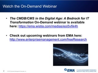 The CMDB/CMS in the Digital Age: A Bedrock for IT Transformation | PPT