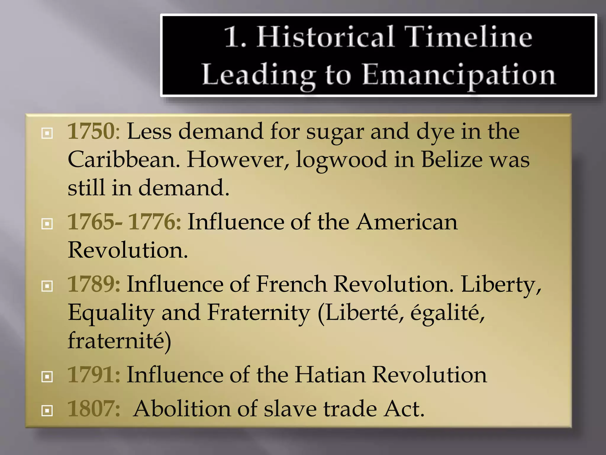 Slavery and Emancipation in Belize and the Caribbean | PPTX