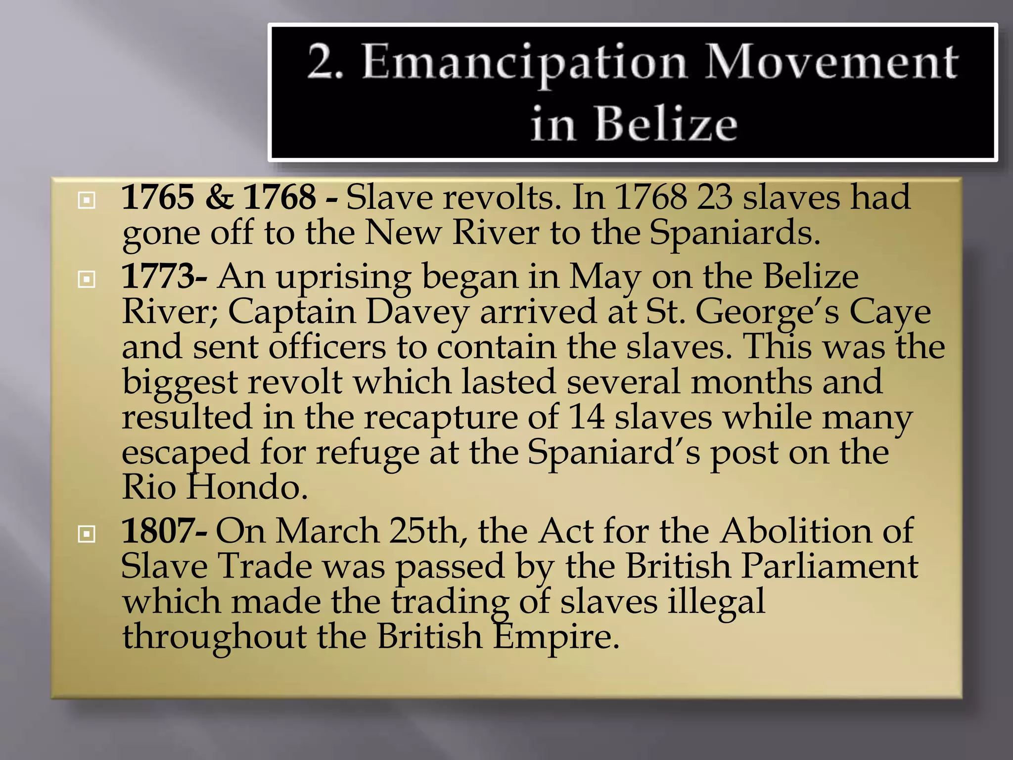Slavery and Emancipation in Belize and the Caribbean | PPTX