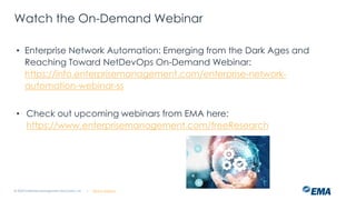 Enterprise Network Automation: Emerging from the Dark Ages and Reaching Toward NetDevOps | PDF