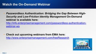 Passwordless Authentication | PDF