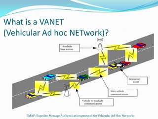 Emap expedite message authentication protocol for vehicular ad hoc networks | PPT