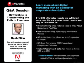 eMarketer Webinar: How Mobile Is Transforming the Path to Purchase | PPT