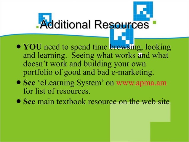 eMarketing traing's first class (sample) | PPT