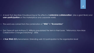 Wikinomics: crowdsharing and innovation | PPTX | Technology & Computing