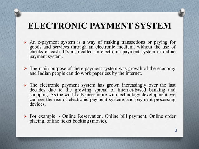 electronic payment system | PPTX