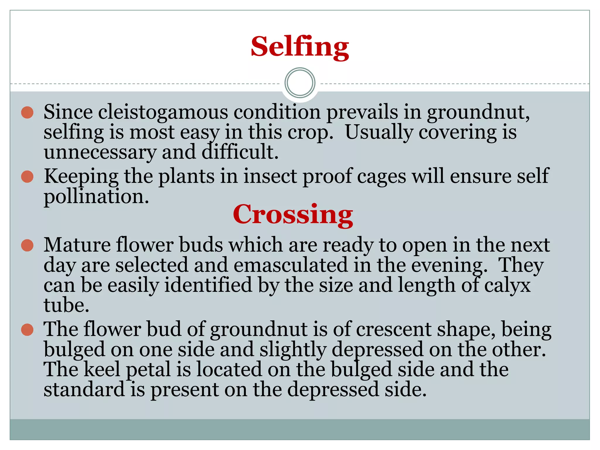 Emasculation and pollination techniques in oilseed fibres and plantation crops | PDF