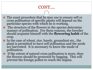 Emasculation and pollination techniques in oilseed fibres and plantation crops | PDF