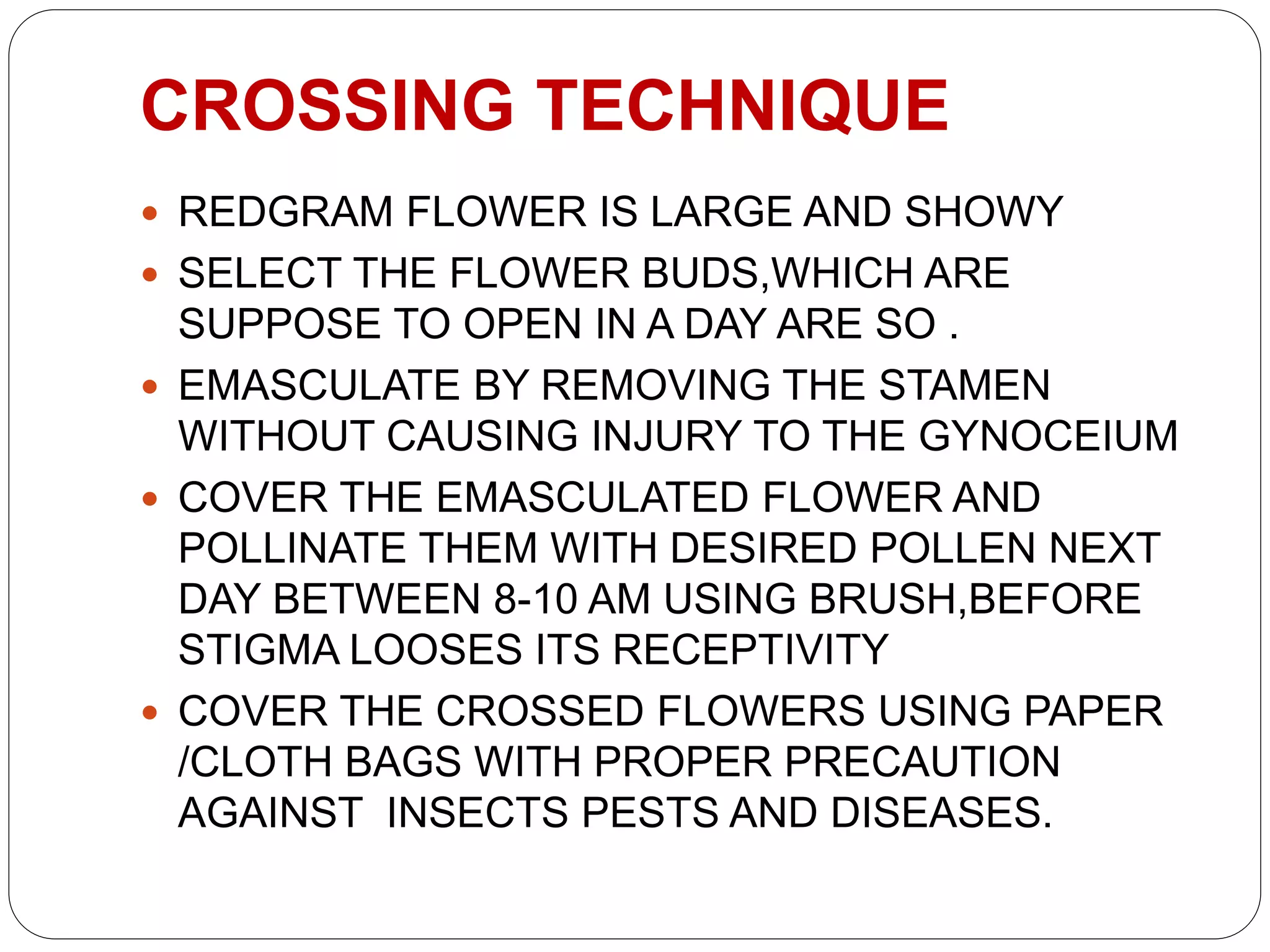 Emasculation in red gram | PPTX