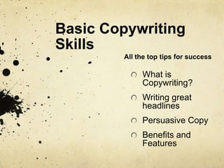 Basic Copywriting Skills | PPTX