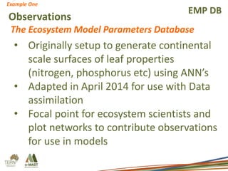 TERN eMAST : Observations and terrestrial ecosystem models ...