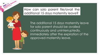 105-day Expanded Maternity Leave Under Republic Act 11201 | PPTX