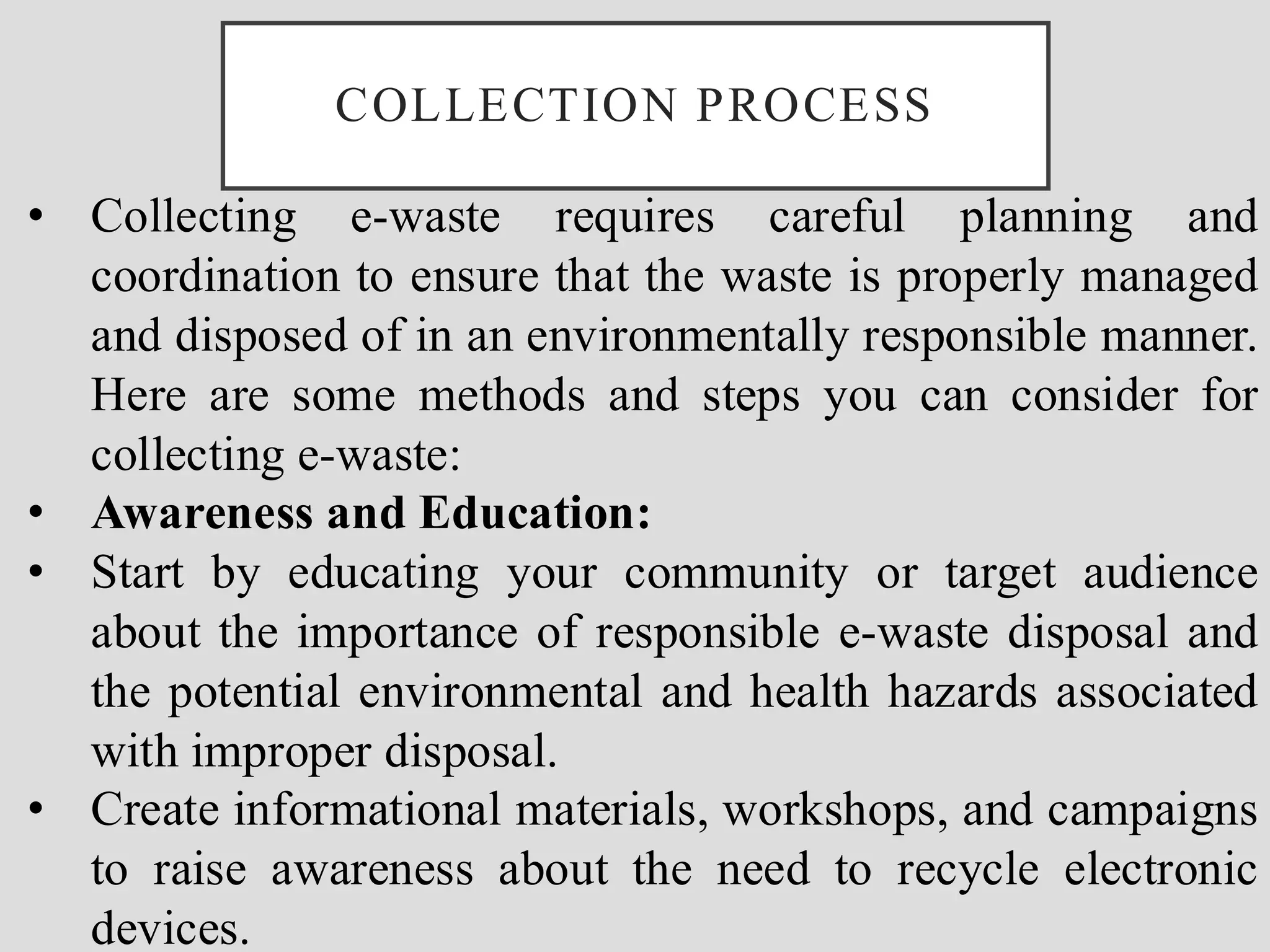 E waste management ewaste collection segregation transportation | PPT E waste management ewaste collection segregation transportation | PPT