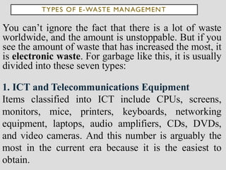 E waste management ewaste collection segregation transportation | PDF