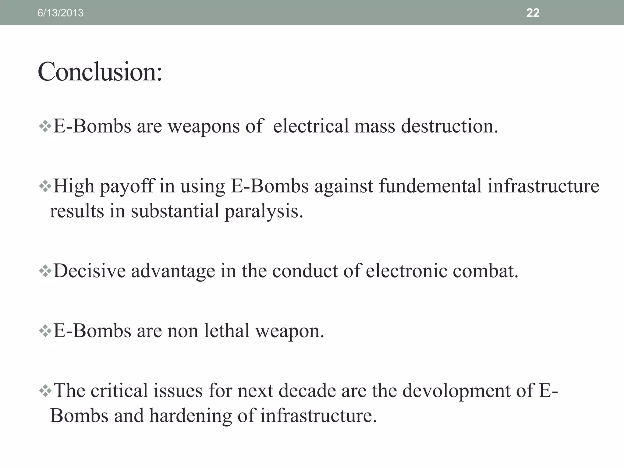 ELECTROMAGNETIC BOMB (EMB) SEMINAR PRESENTATION | PPTX | Physics | Science