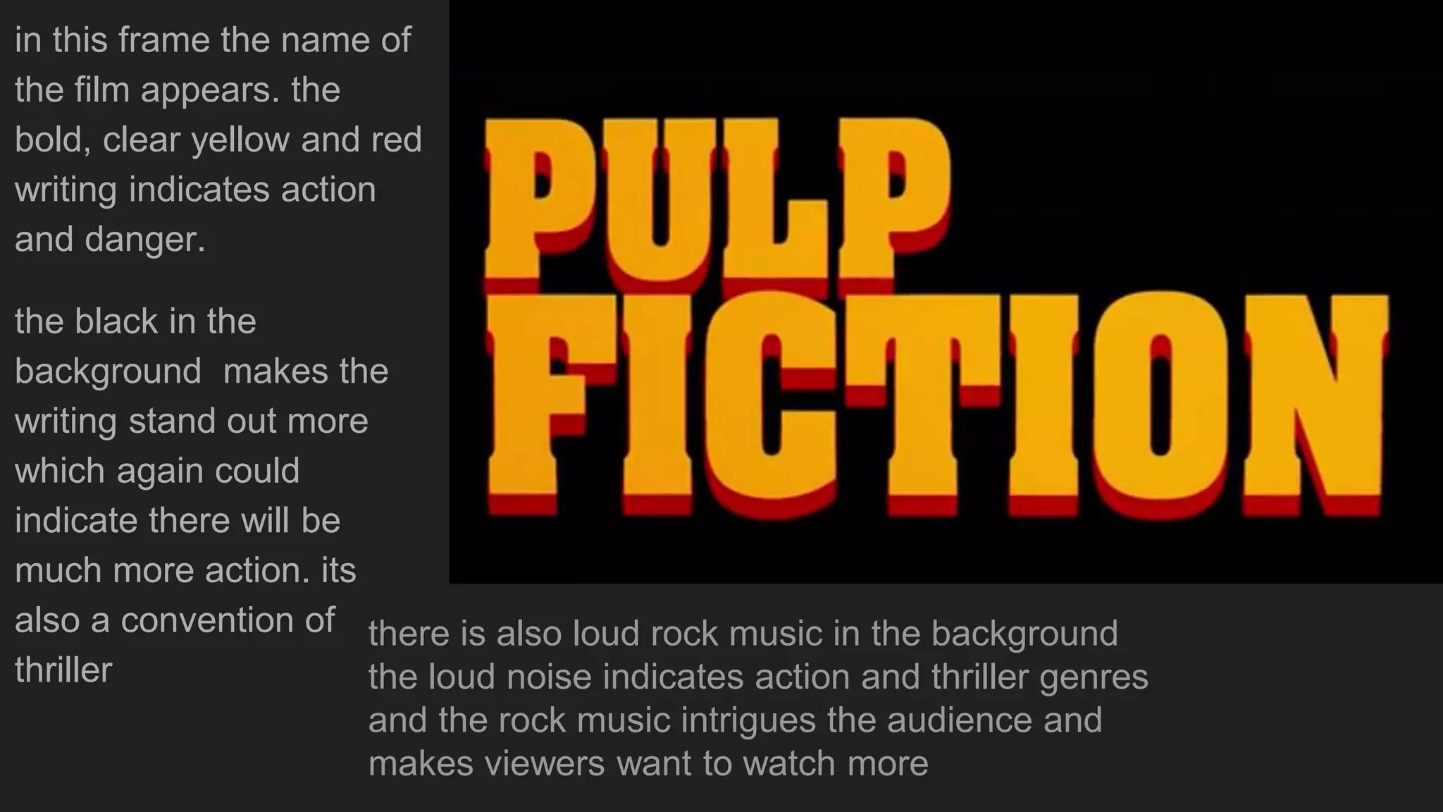 Opening sequences to pulp fiction | PPTX | Action/Adventure | Genres