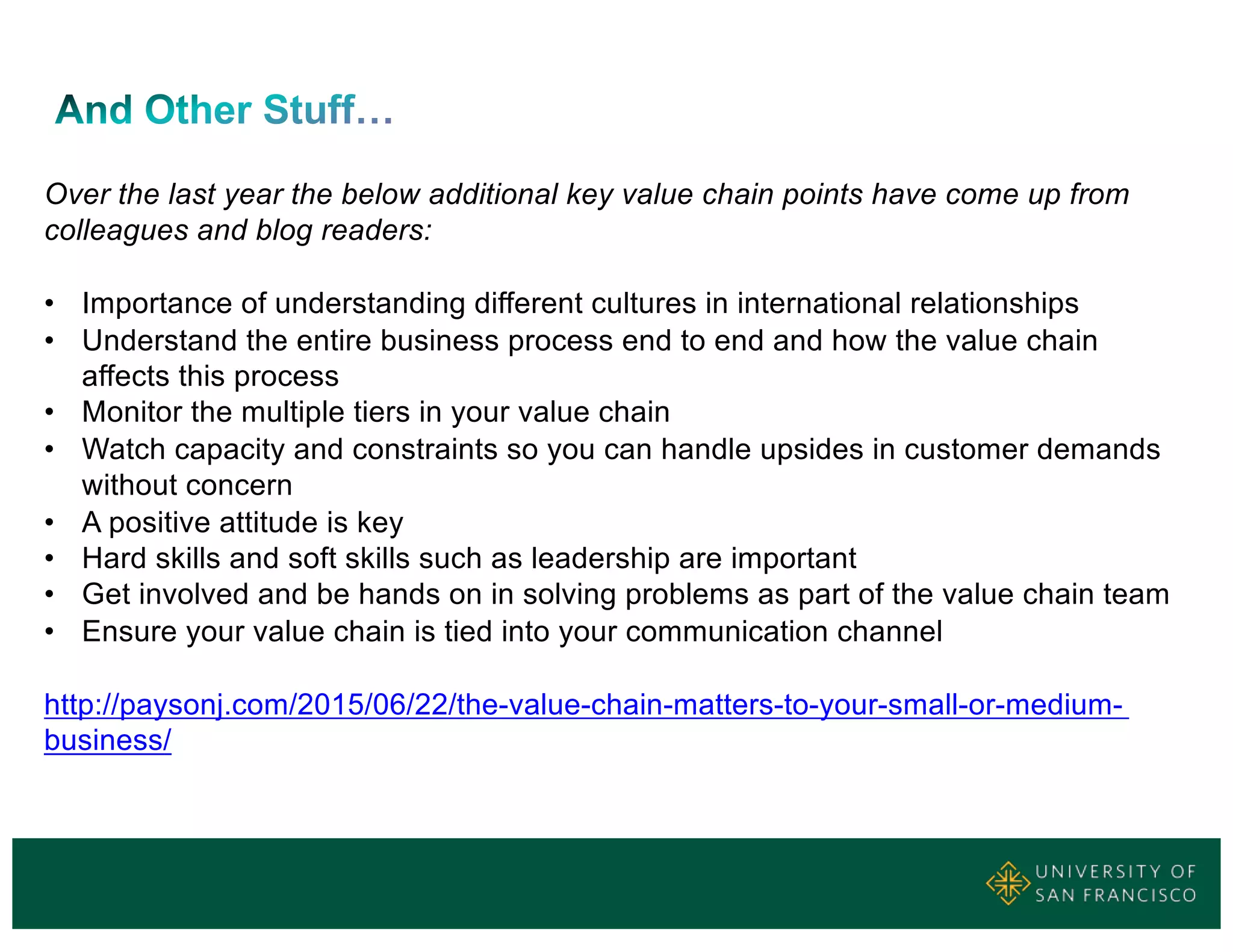 USF EMBA Lecture 1 - Introductions to Supply Chain Management | PPT