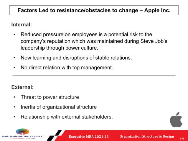 Organizational Structure Analysis Apple Inc. | PPTX