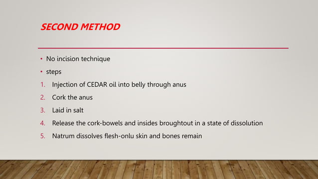 embalming introduction and types anatomy | PPTX | First Aid | Injuries
