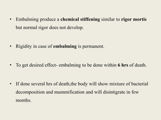 Embalming diagnosis and m.l aspect | PPTX