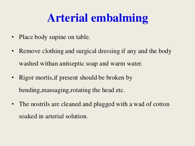 Embalming diagnosis and m.l aspect