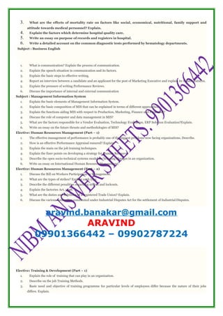 Emba , mba, nibm answer sheets. 9901366442 | DOC