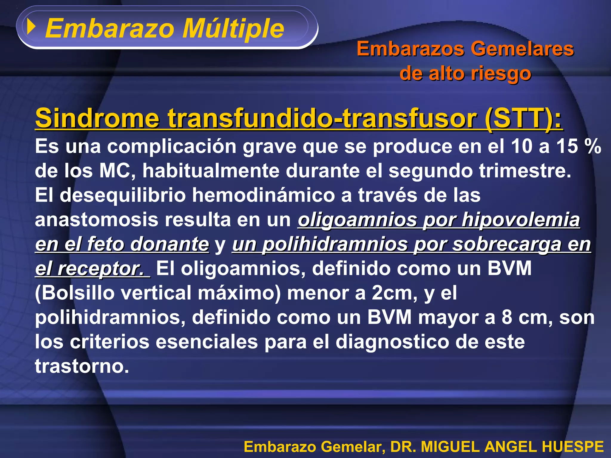 Embarazo gemelar monocorial | PPT