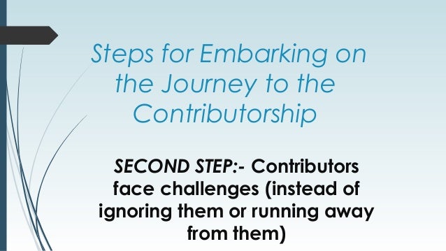 Embarking on the journey to contributership