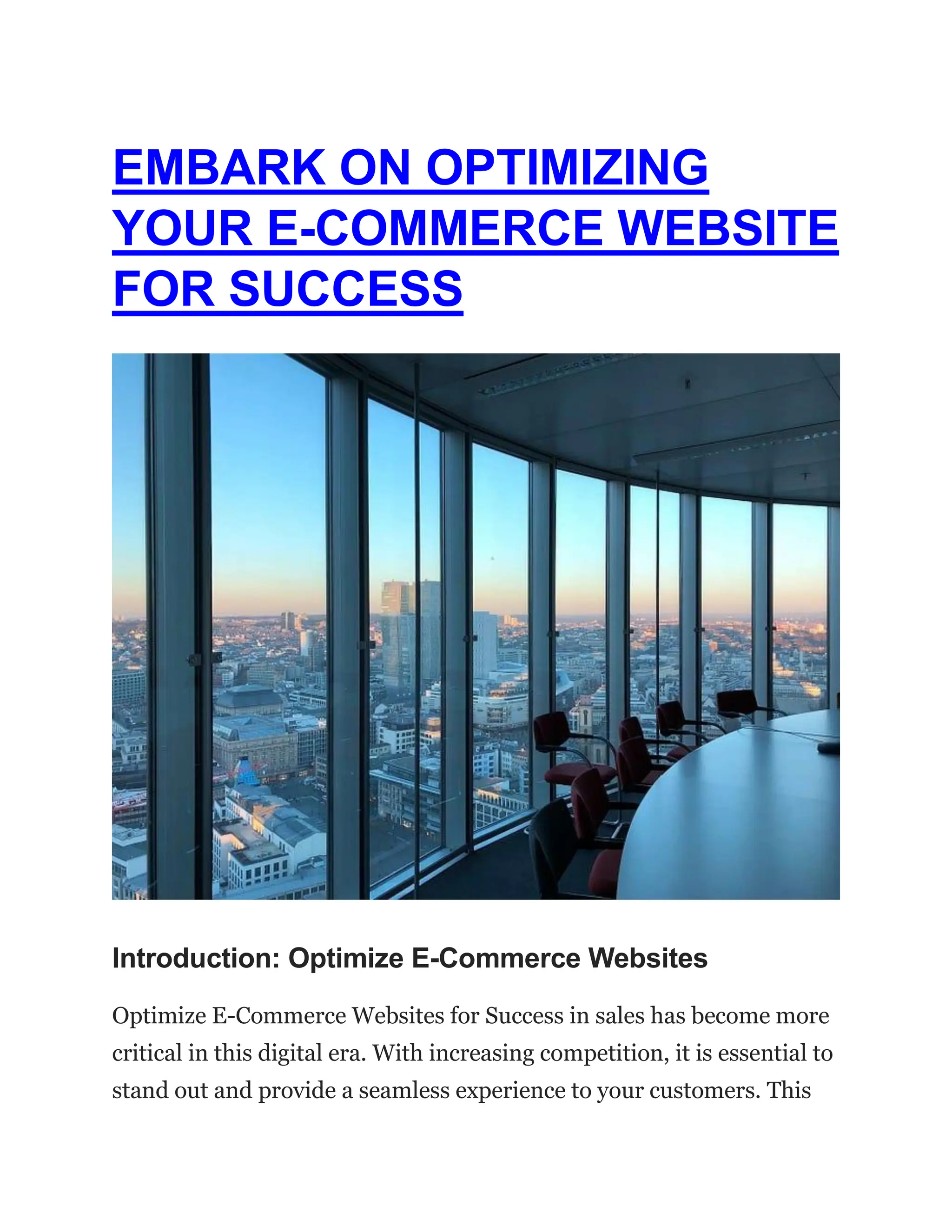 Ecommerce website Optimizing for success | PDF