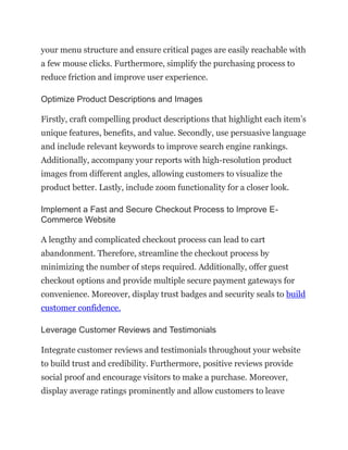 Ecommerce website Optimizing for success | PDF