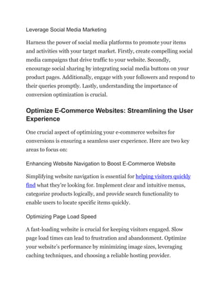 Ecommerce website Optimizing for success | PDF