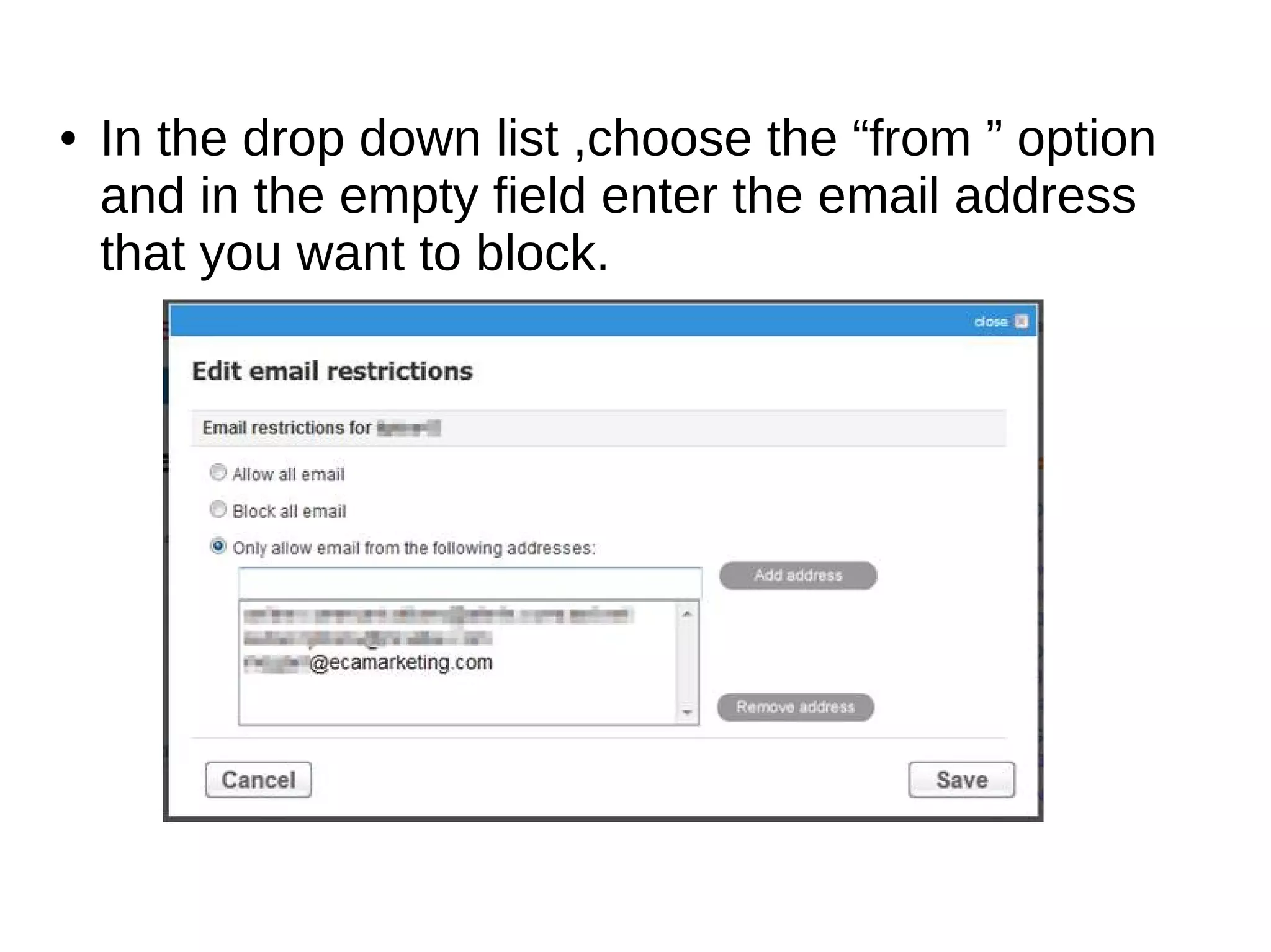 How to block an email in embarqmail | ODP
