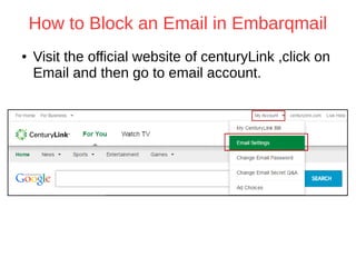 How to block an email in embarqmail | ODP
