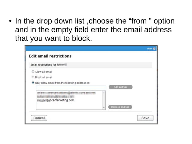 How to block an email in embarqmail | ODP