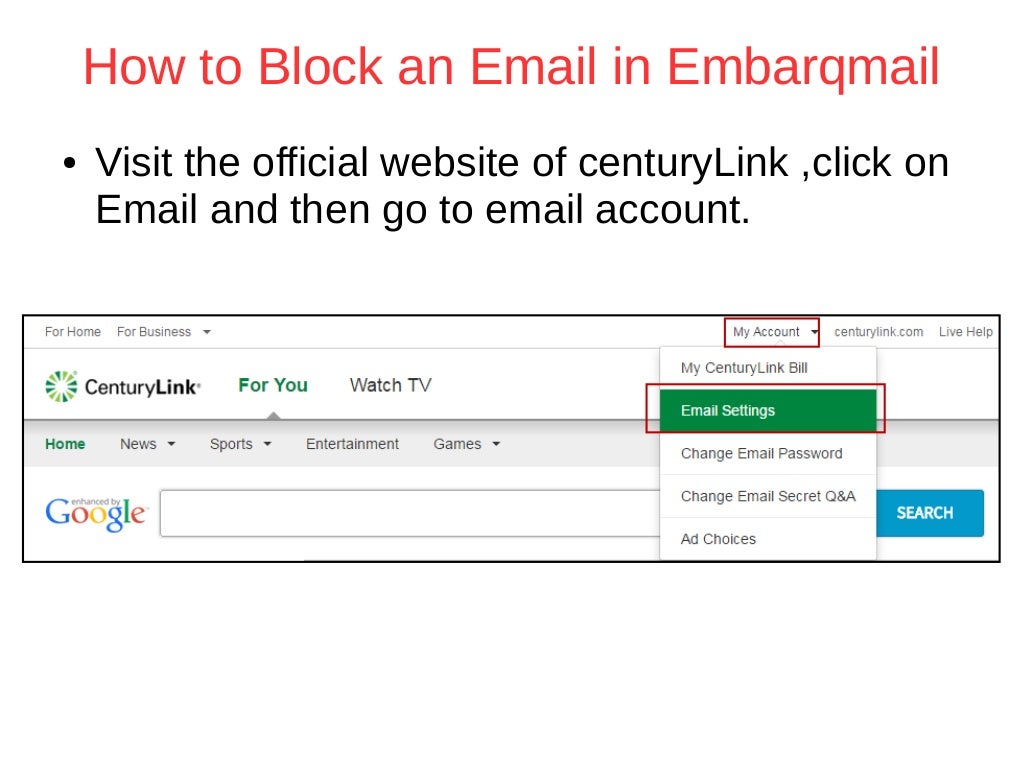 How to block an email in embarqmail