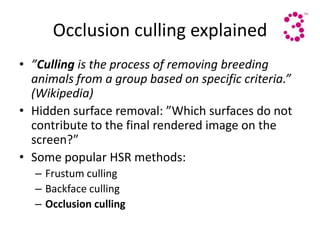 Embarrassingly Parallel Computation for Occlusion Culling | PPT