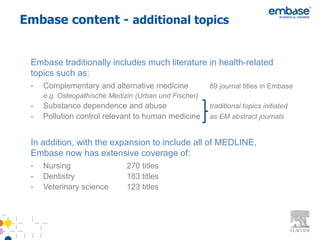 Embase for biomedical answers: Content and coverage.23 may2012 | PPT