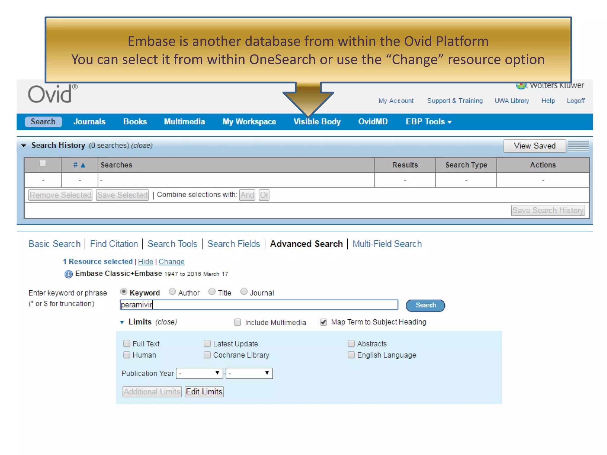 Embase database searching | PPTX