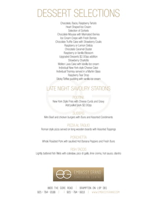 Embassy Grand Convention Centre - CORPORATE MENU PACKAGES | PDF