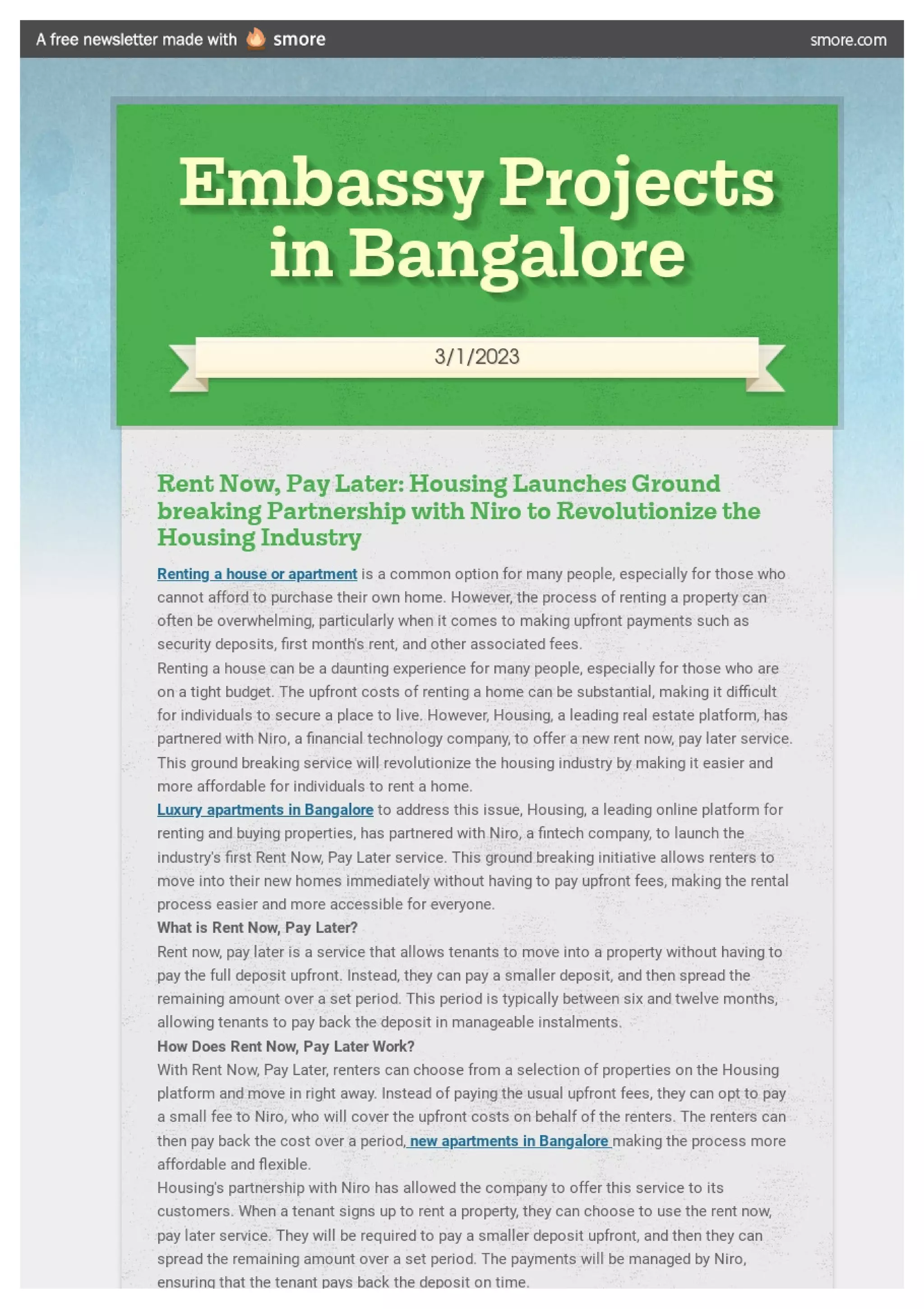 Embassy Projects in Bangalore | PDF