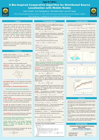 EMBC'13 Poster Presentation on "A Bio-Inspired Cooperative Algorithm for Distributed Source ...