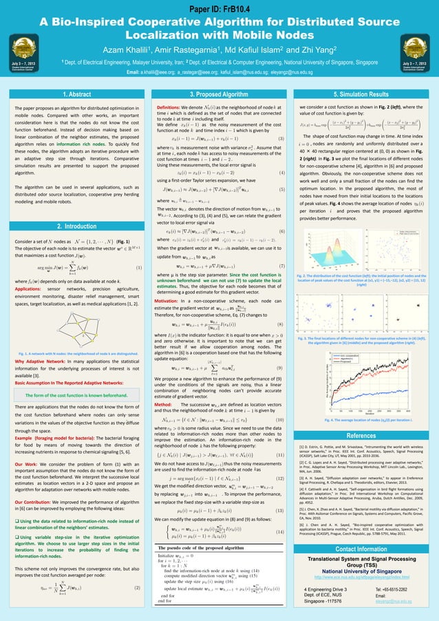 EMBC'13 Poster Presentation on "A Bio-Inspired Cooperative Algorithm for Distributed Source ...