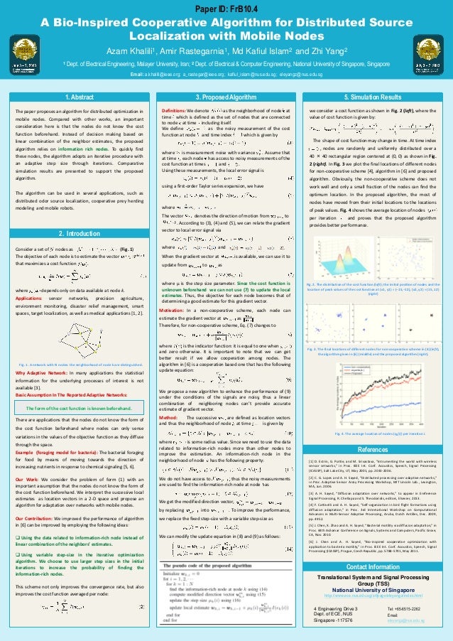 Embc 13 Poster Presentation On A Bio Inspired Cooperative Algorithm