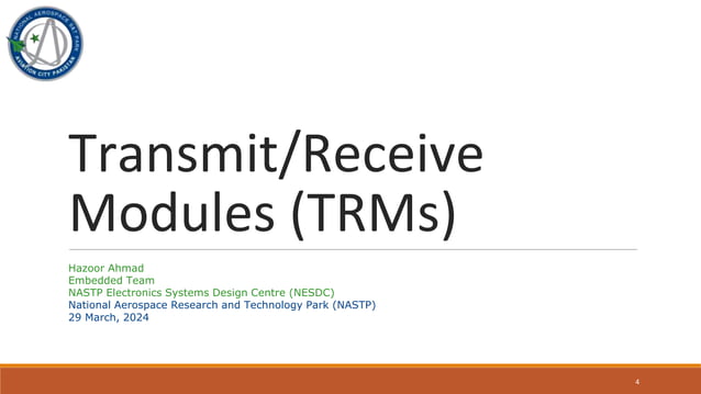 Transmit / Receive (T/R) Modules for Radar Systems | PPTX